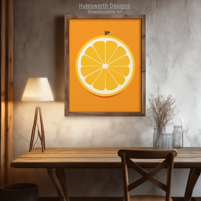 Digital Download: Retro Orange Minimalist Still Life Art, High-res Flat ...