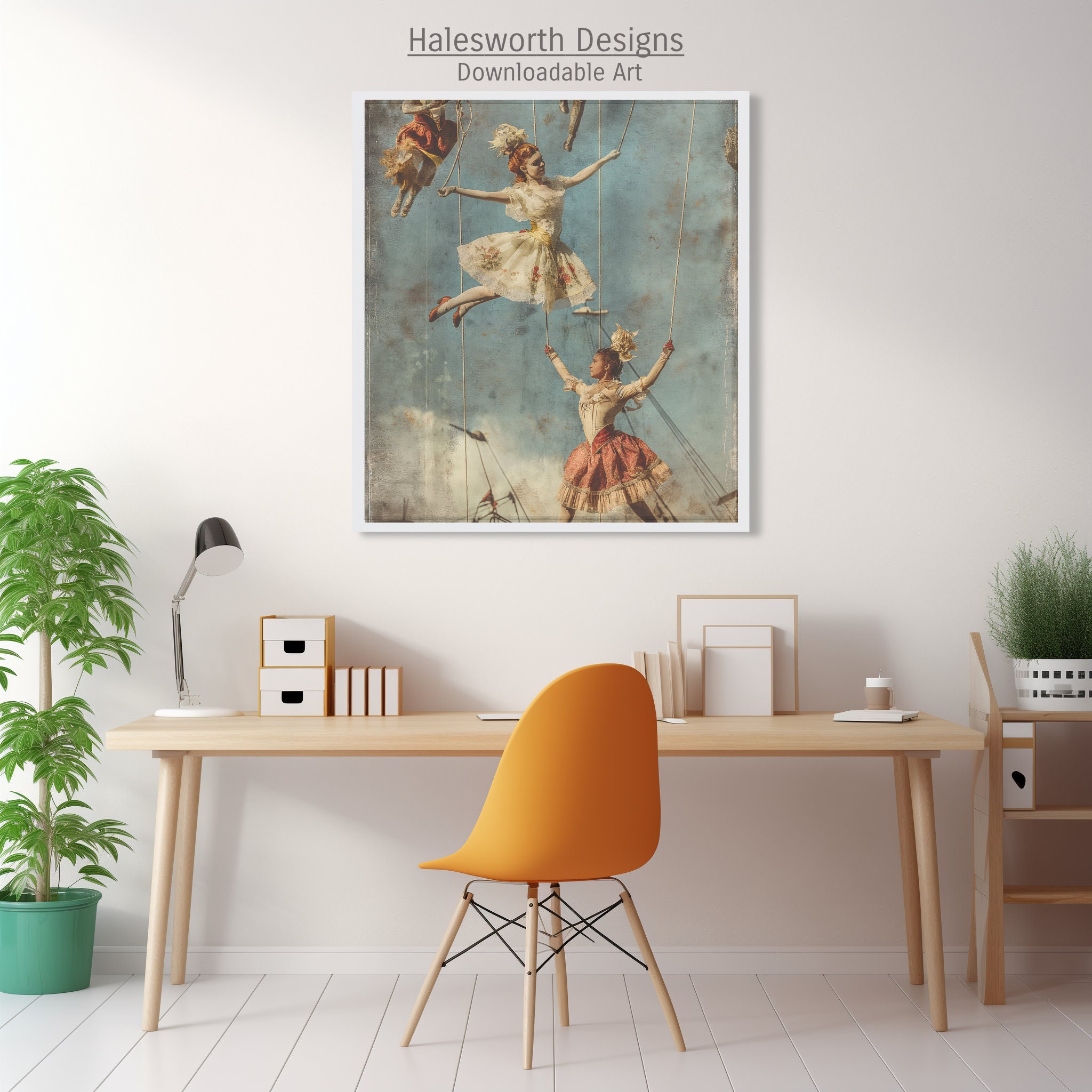 Vintage Circus Acrobats Digital Art - High-res Download - Retro ...