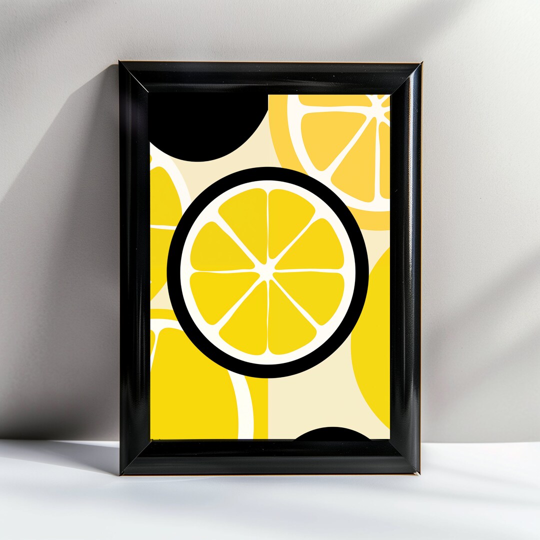 Retro Lemon Digital Art: Vibrant, Precisionist Style, High-res Download ...