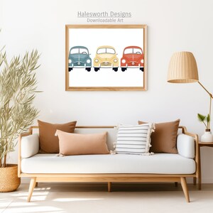 Retro Cars Wall Art Digital Download - Kid's Room Decor, Simplistic ...