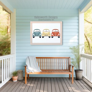 Retro Cars Wall Art Digital Download - Kid's Room Decor, Simplistic ...
