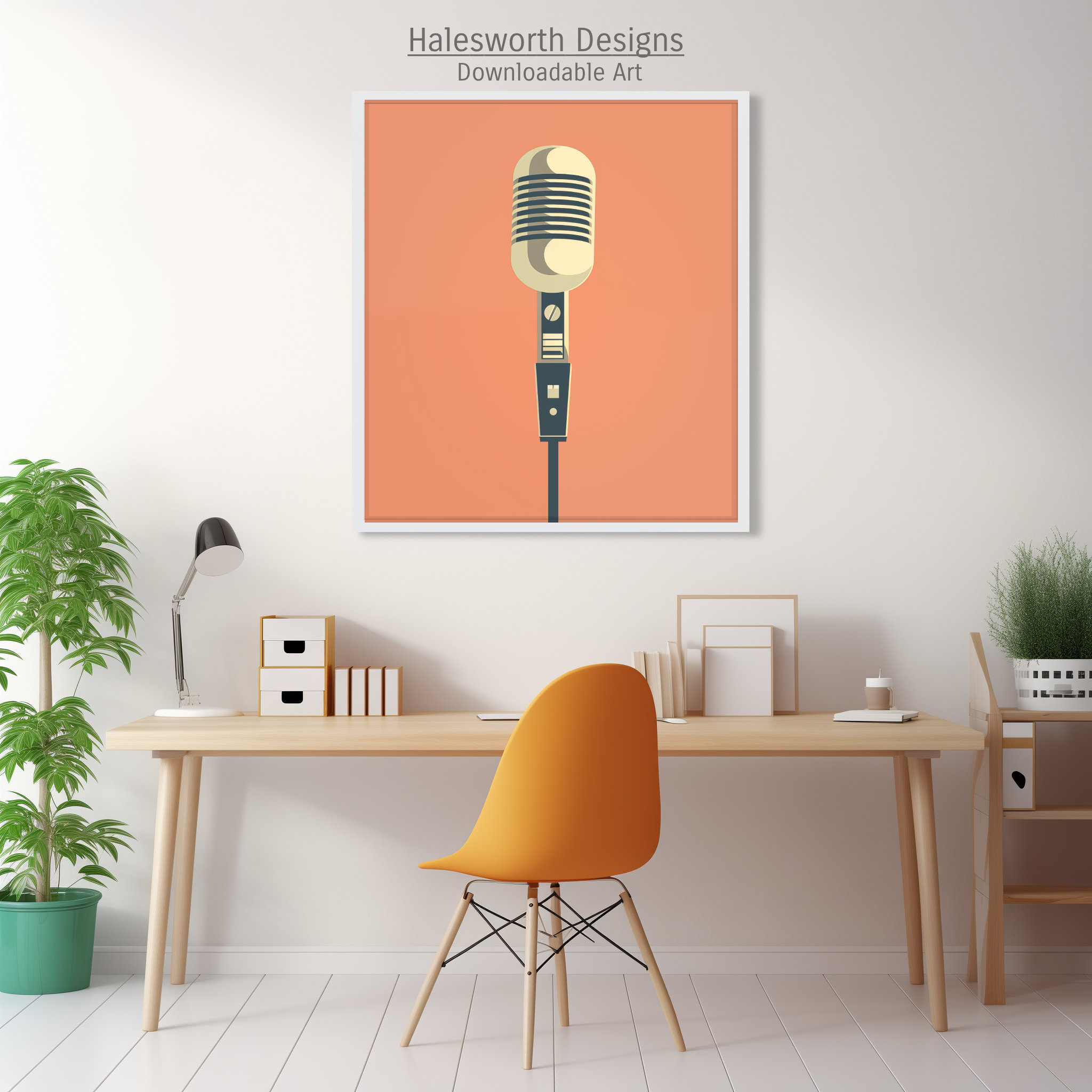 Vintage Mic Poster: High-res Digital Art Download, Retro Style ...