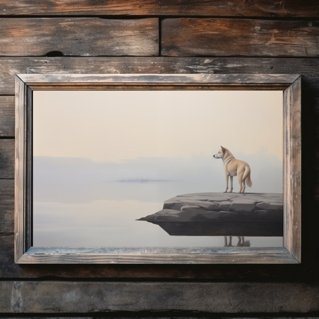 Yup'ik Inspired Dog Gazing Art: High-res Digital Download. Soft Hazy ...
