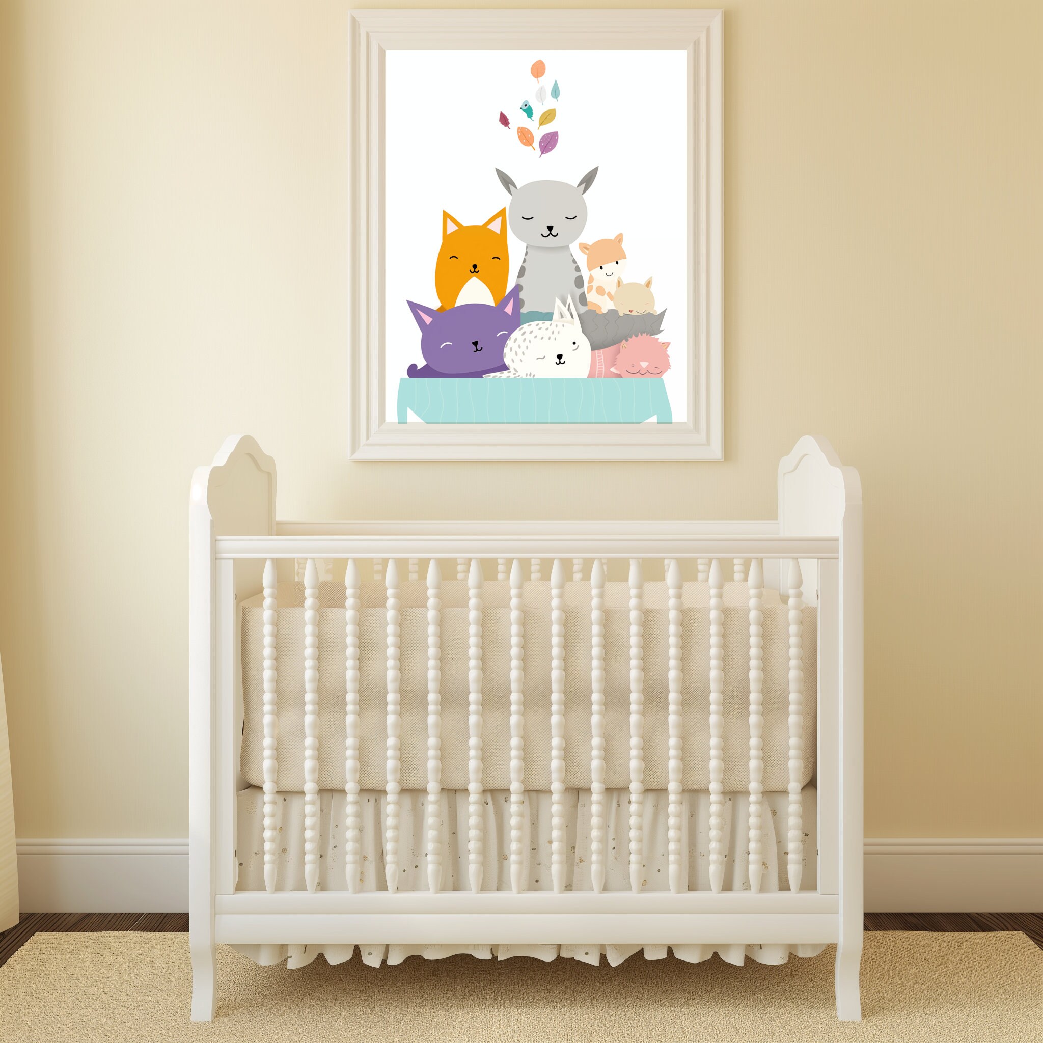 Digital Download: Charming Cat Bed Artwork, High-res & Lively ...