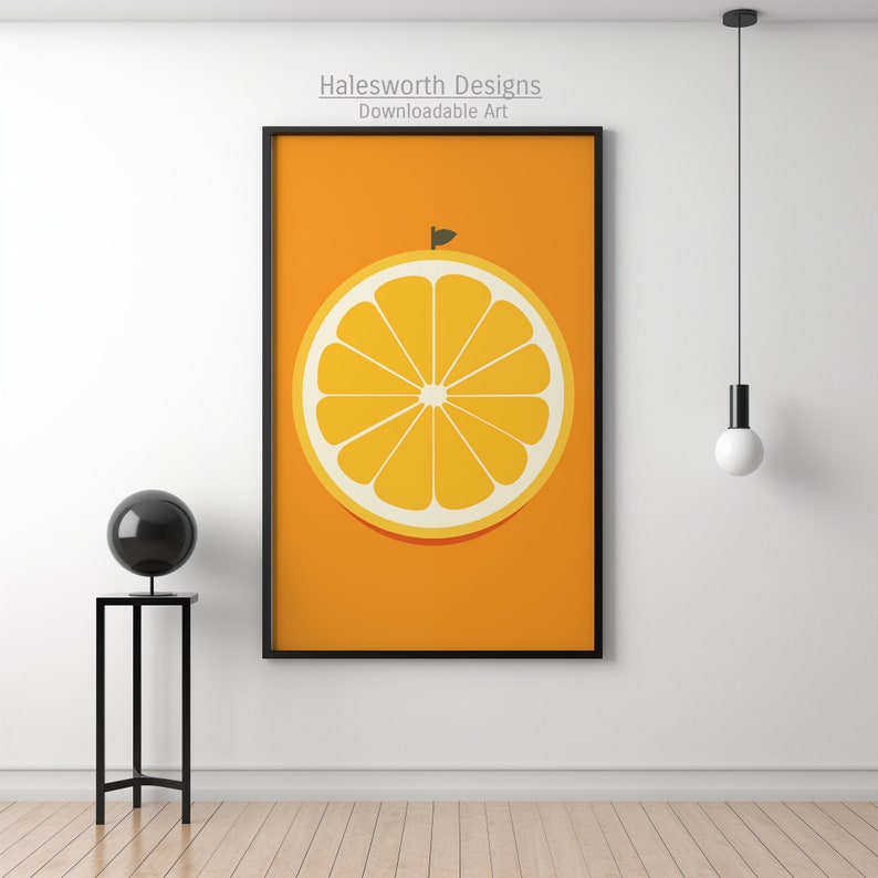 Digital Download: Retro Orange Minimalist Still Life Art, High-res Flat ...