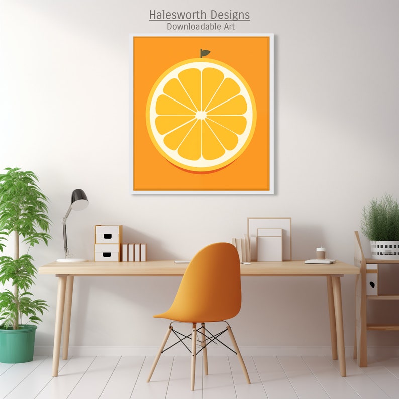 Digital Download: Retro Orange Minimalist Still Life Art, High-res Flat ...
