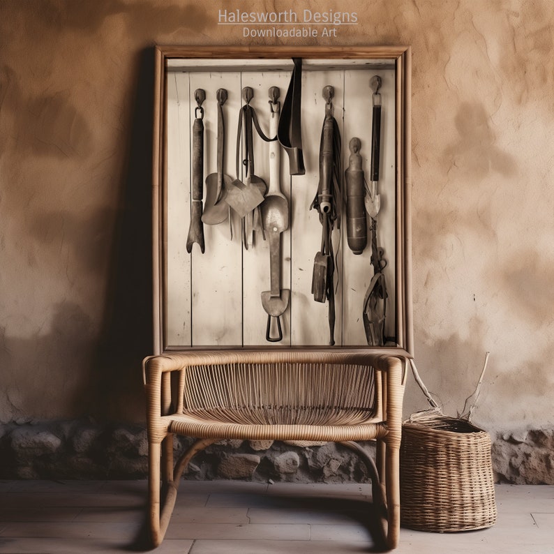 Rustic Farm Tools Wall Art, Vintage Barn Decor, High-resolution ...