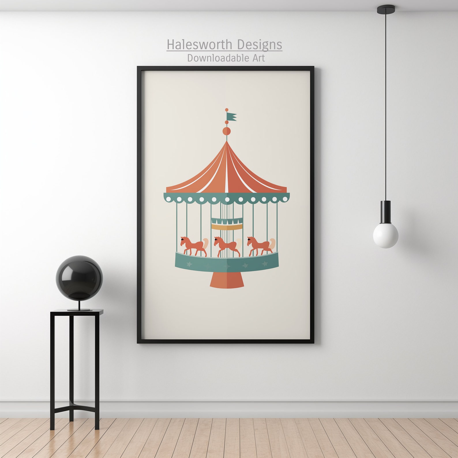 Whimsical Carousel Ride Digital Print, Victorian-inspired Children's ...
