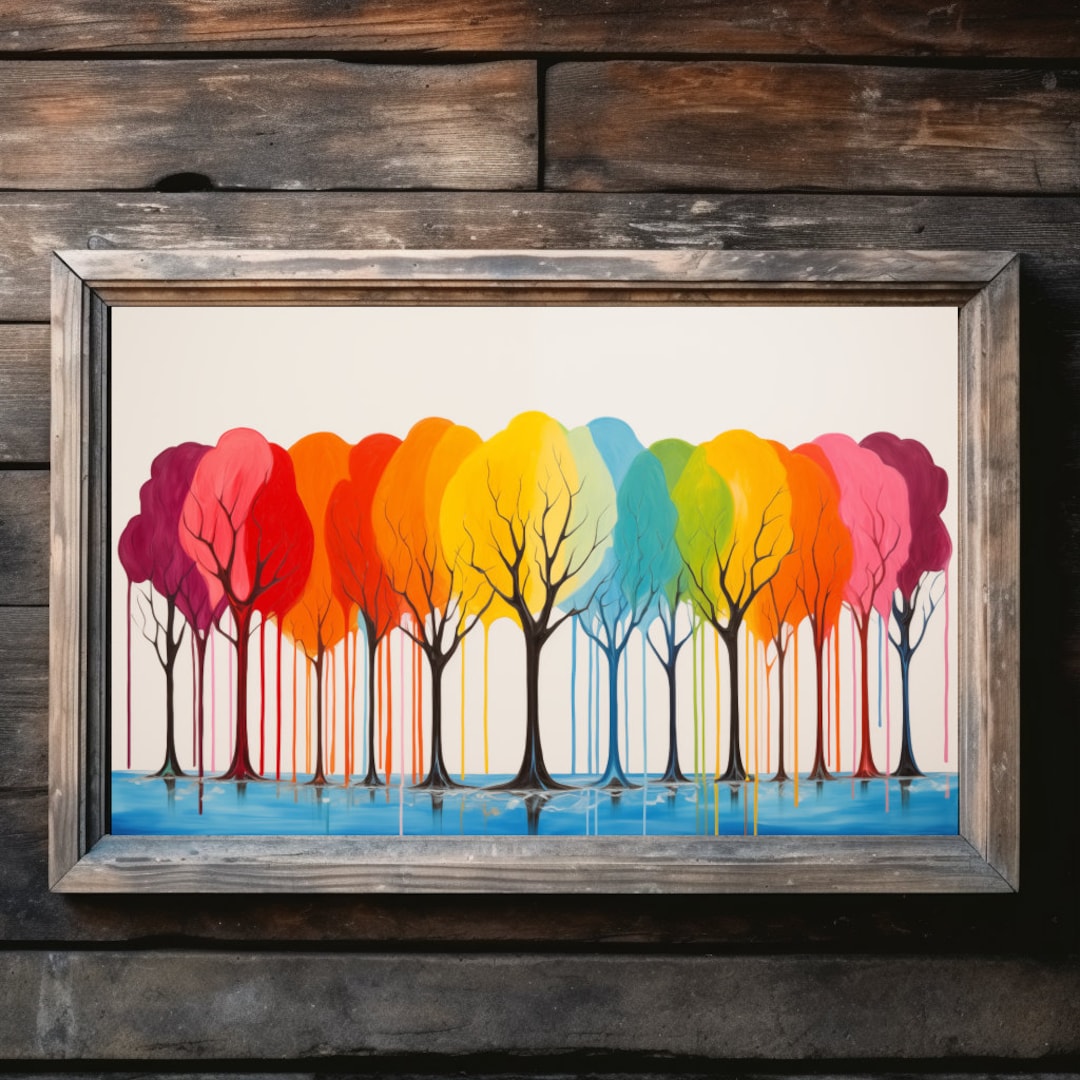 Abstract Tree Art: Sparkling Reflections, Minimalist Style, High-res ...