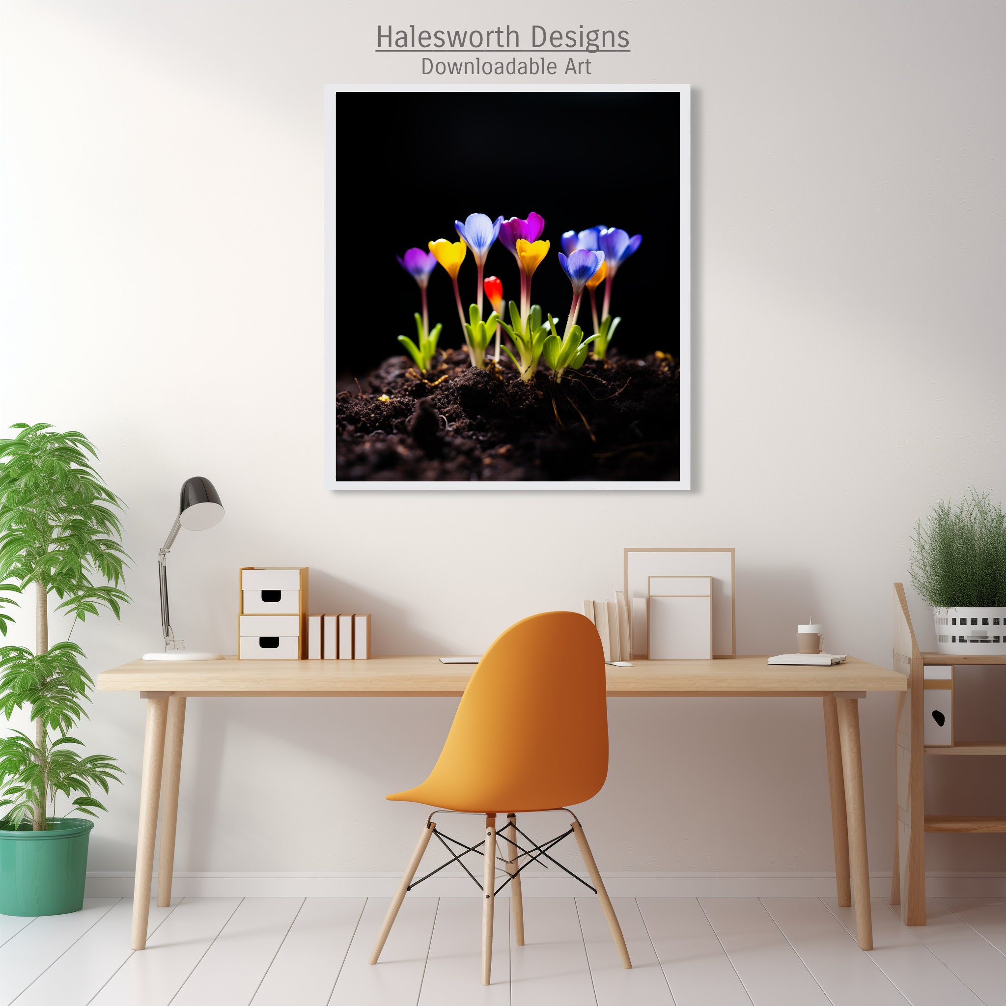 Colorful Tiny Blooming Flowers Printable Wall Art, Vibrant Floral Decor ...