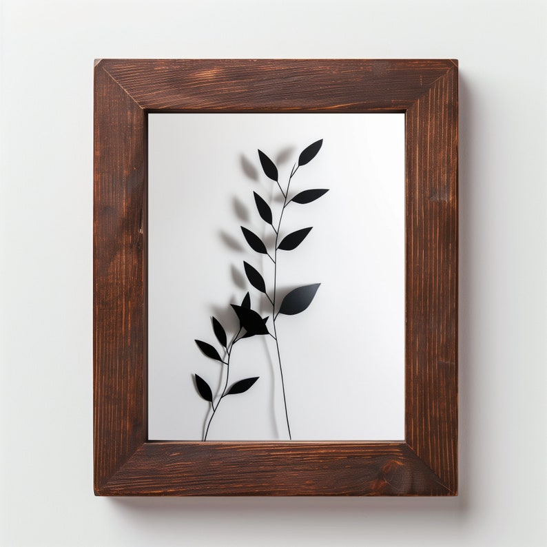 Minimalist Black Paper Leaves Digital Art Download - Wall Decor, Home ...