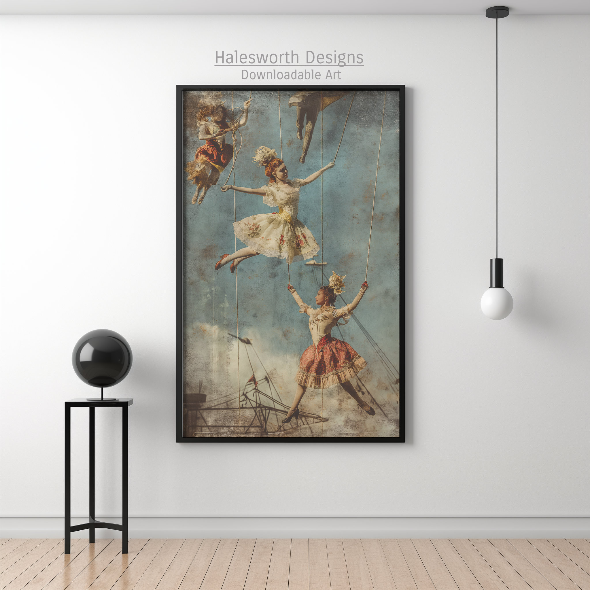 Vintage Circus Acrobats Digital Art High-res Download Retro Victorian ...