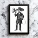 Vintage Retro Victorian Man Digital Art: Cowboy Mustache Radio ...