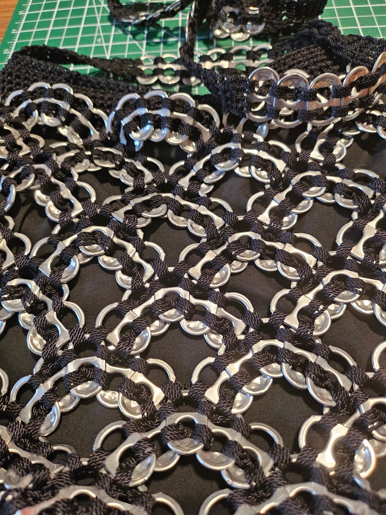 Cute Boho Aluminum Pop Can Tab Purse Crochet Black/purple Upcycled Soda ...