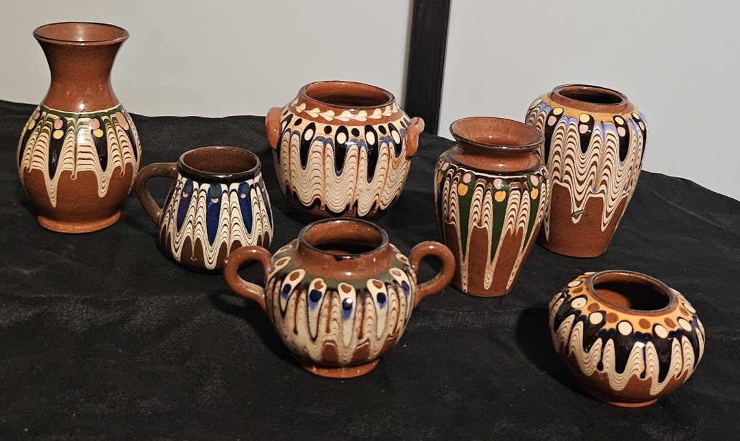 Vintage 1960s Troyan Bulgarian Pottery Terra Cotta Redware Miniatures ...