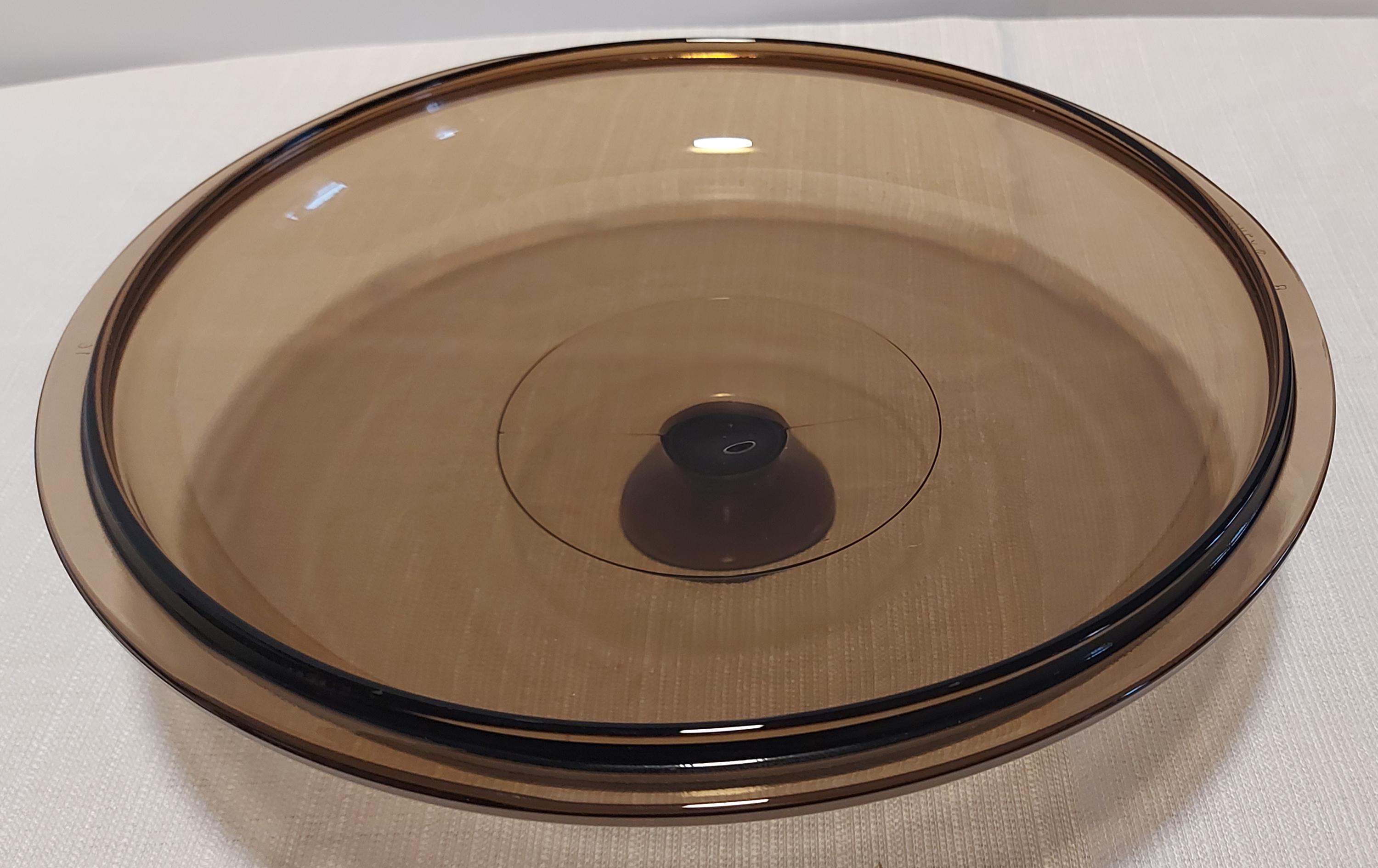 Vintage Visions Pyrex 4.5 Litre Amber Round Pot With Lid Dutch Oven See ...