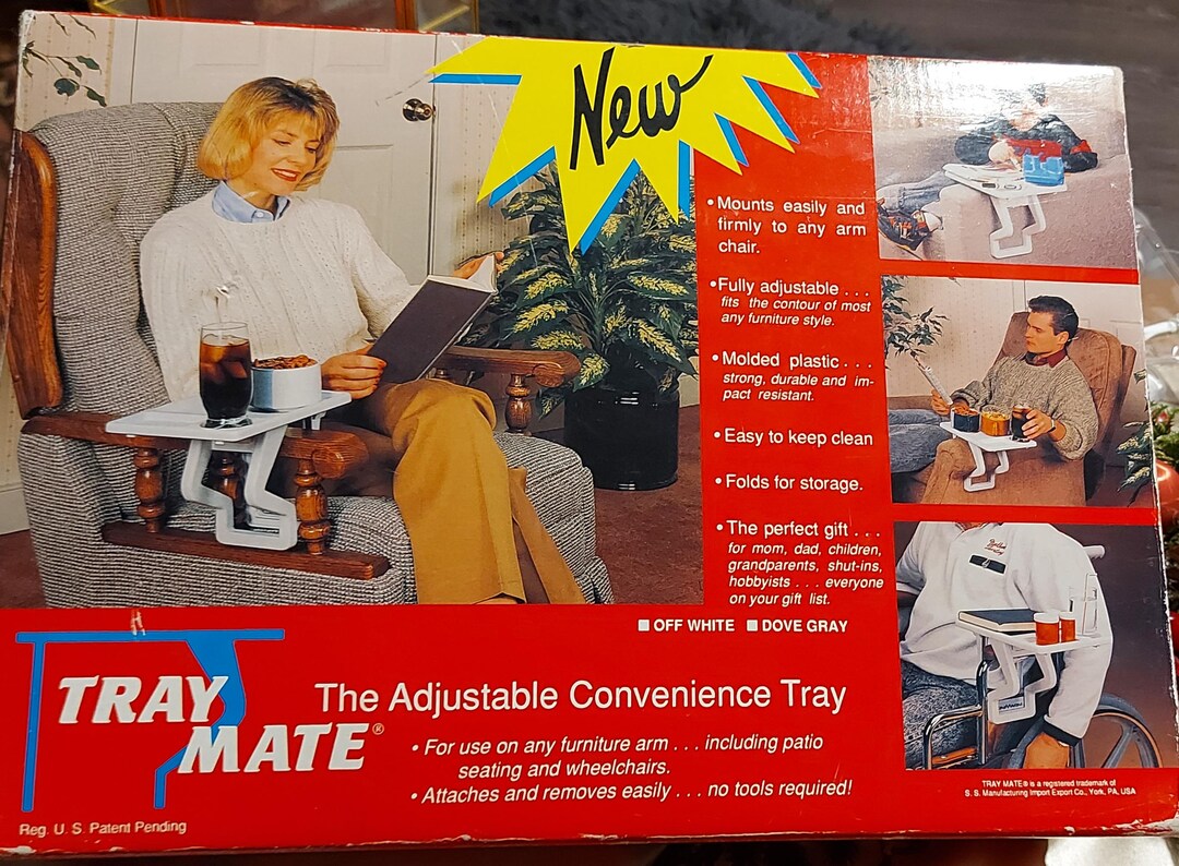 Vintage Tray Mate the Adjustable Convenience Tray Easy Mount Fully ...