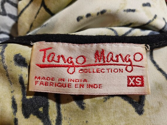 1990s Tango Mango Maxi Dress Graffiti Print Greens W… - Gem