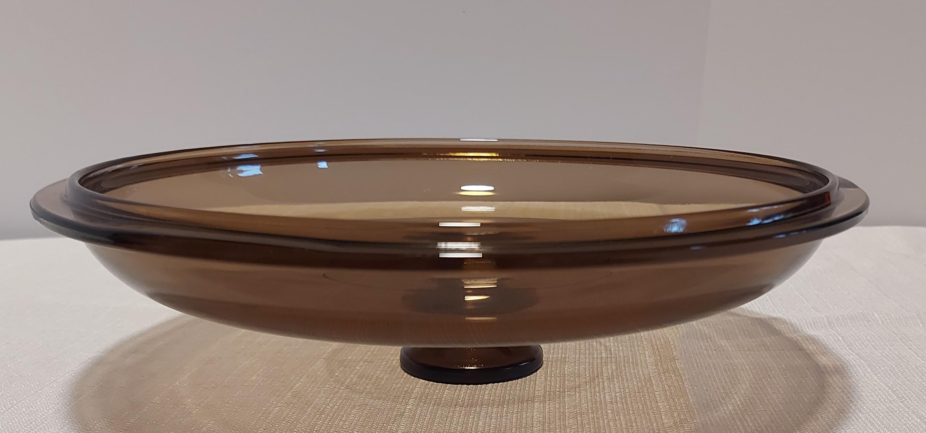 Vintage Visions Pyrex 4.5 Litre Amber Round Pot With Lid Dutch Oven See ...