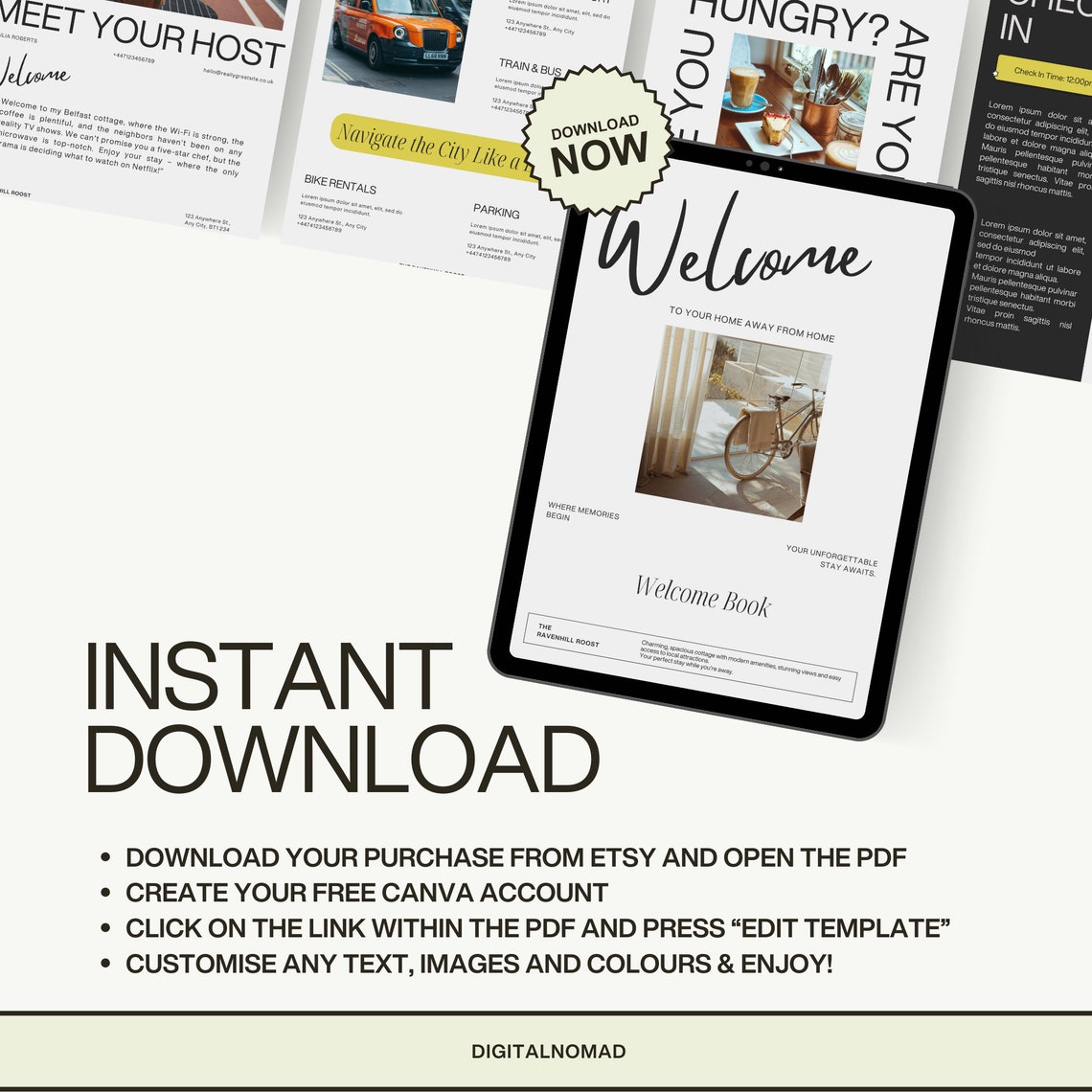 Airbnb Welcome Book Canva Template, Editable Airbnb Signs, Host Manual ...