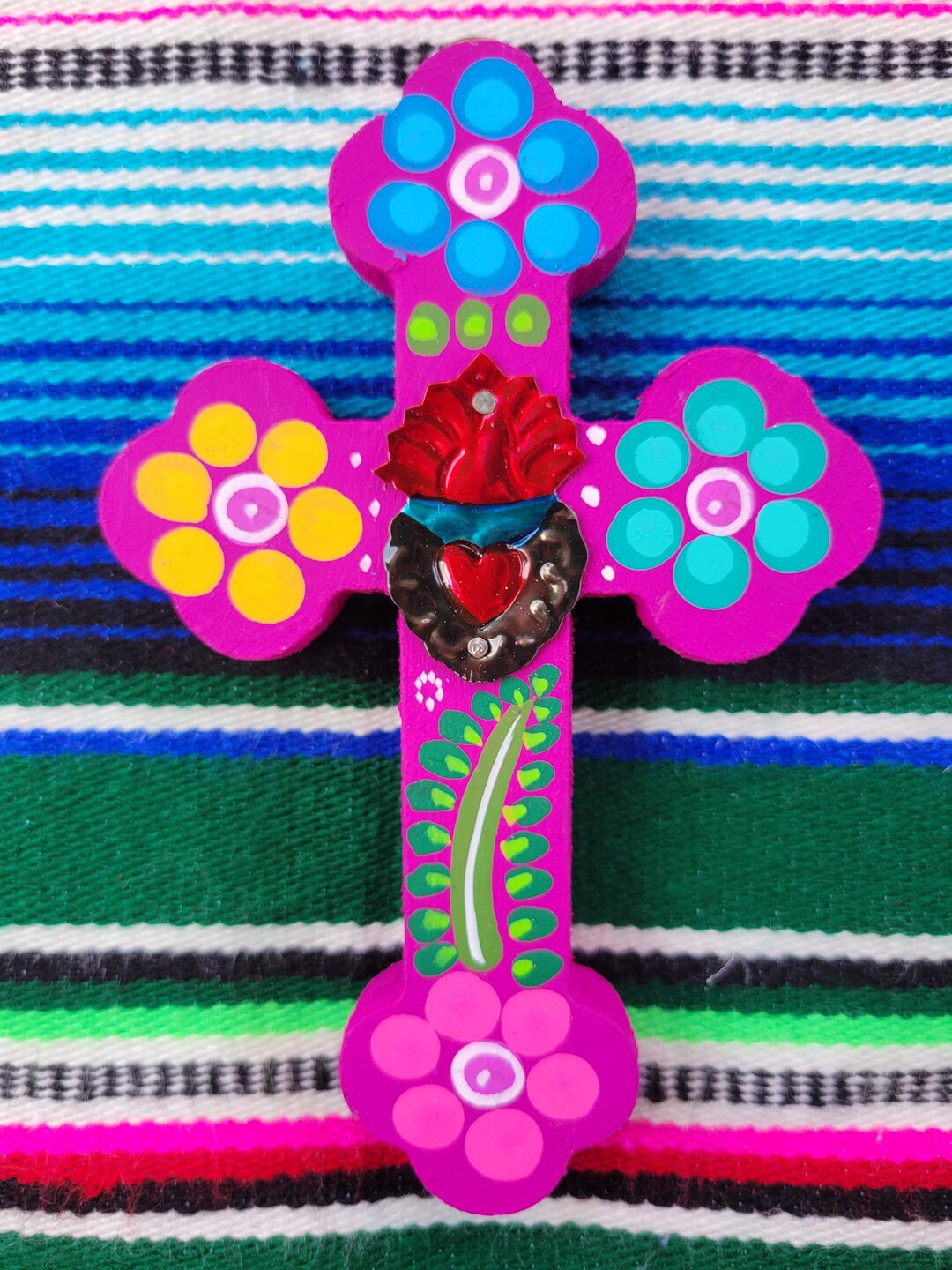 Small Pink Hand Painted Cross - Etsy