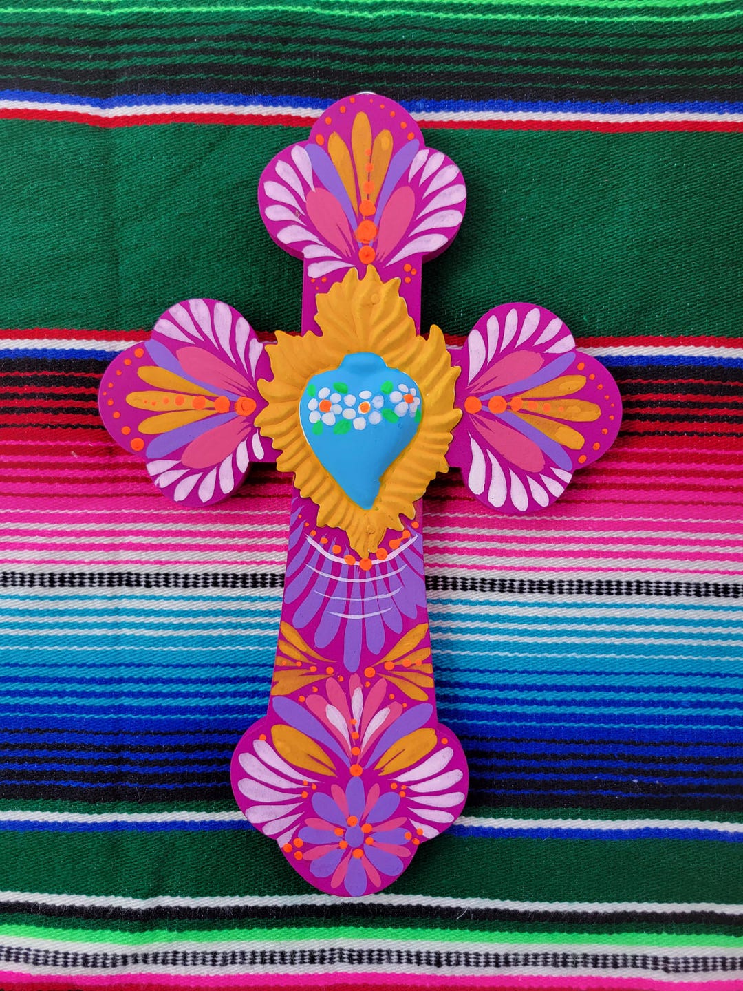 Large Hand Painted Wooden Cross - Etsy