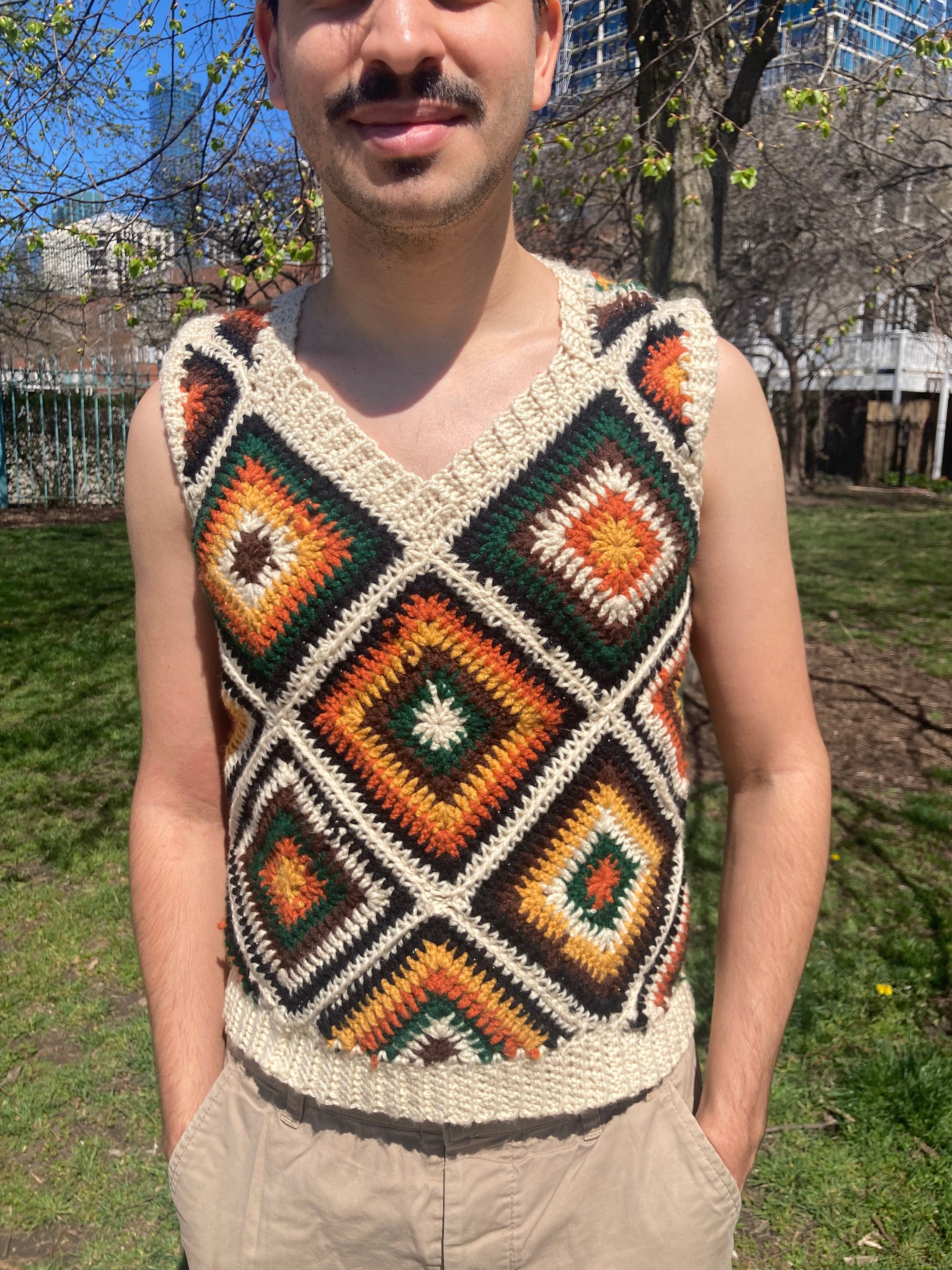Diagonal Solid Granny Vest Pattern - Etsy