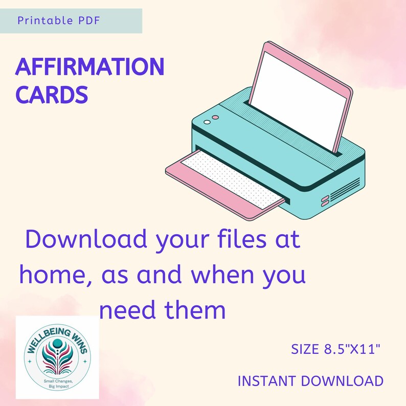 Affirmation Cards Printable, Affirmation Cards Digital, Self Love, Law ...