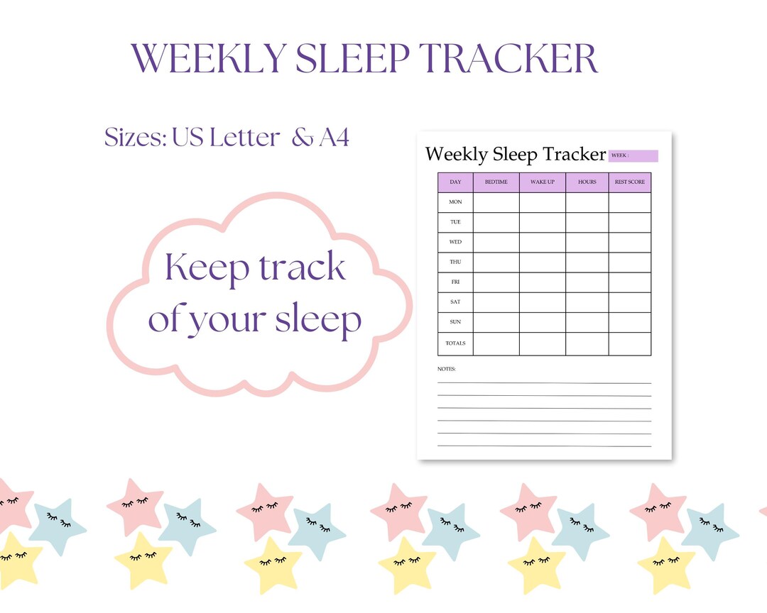 Sleep Tracker, Sleep Diary, Sleep Journal Printable, Sleep Log, Sleep ...