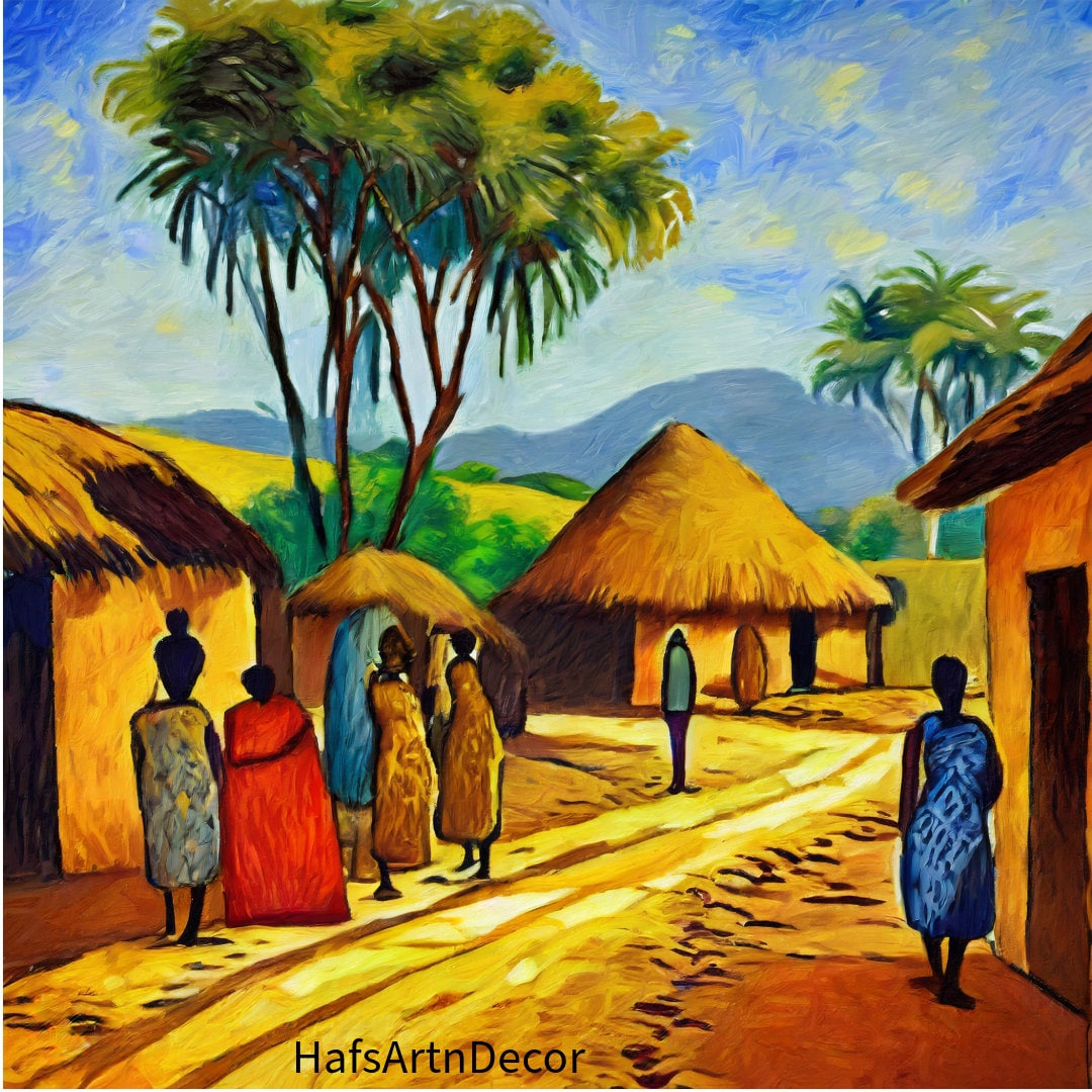African Village Art - Etsy