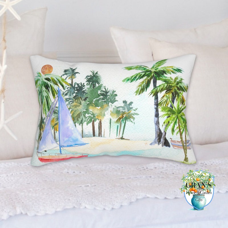 Palm Pillow - Etsy