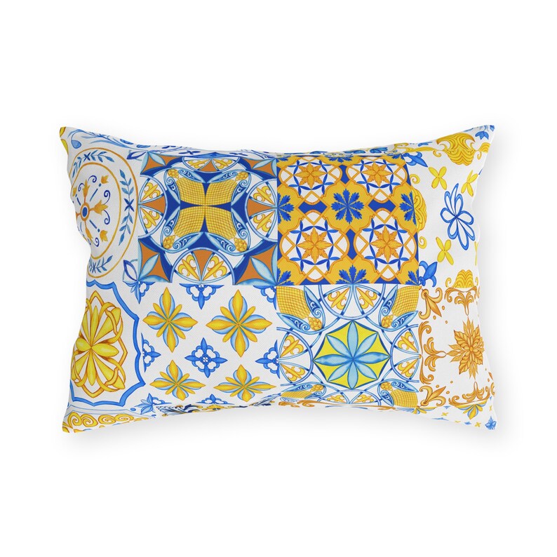 Italian Tile Outdoor Throw Pillows Mediterranean Tile Throw Pillows ...