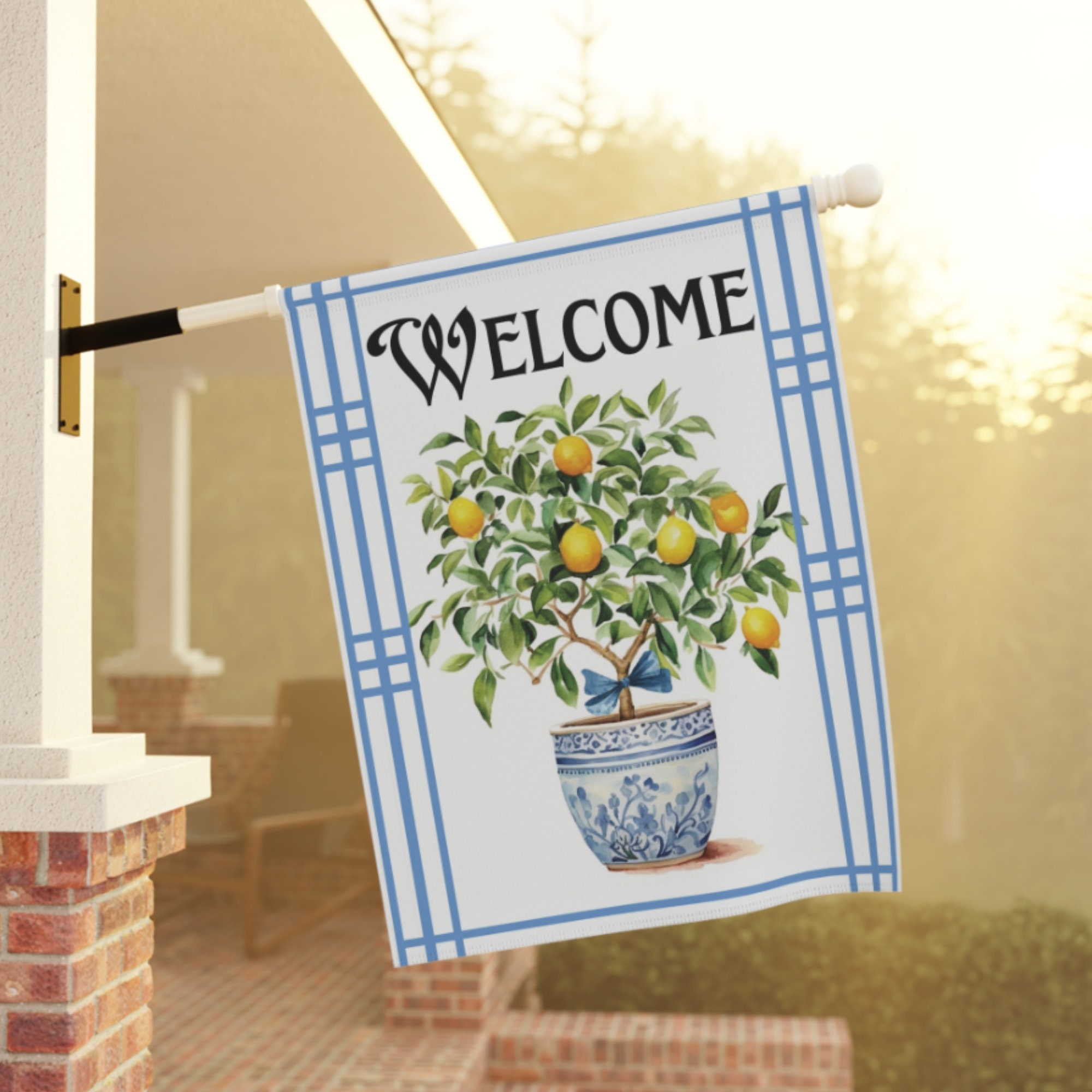 Southern Welcome Flag Seasonal Outdoor Decor Lemon Tree Greetings ...