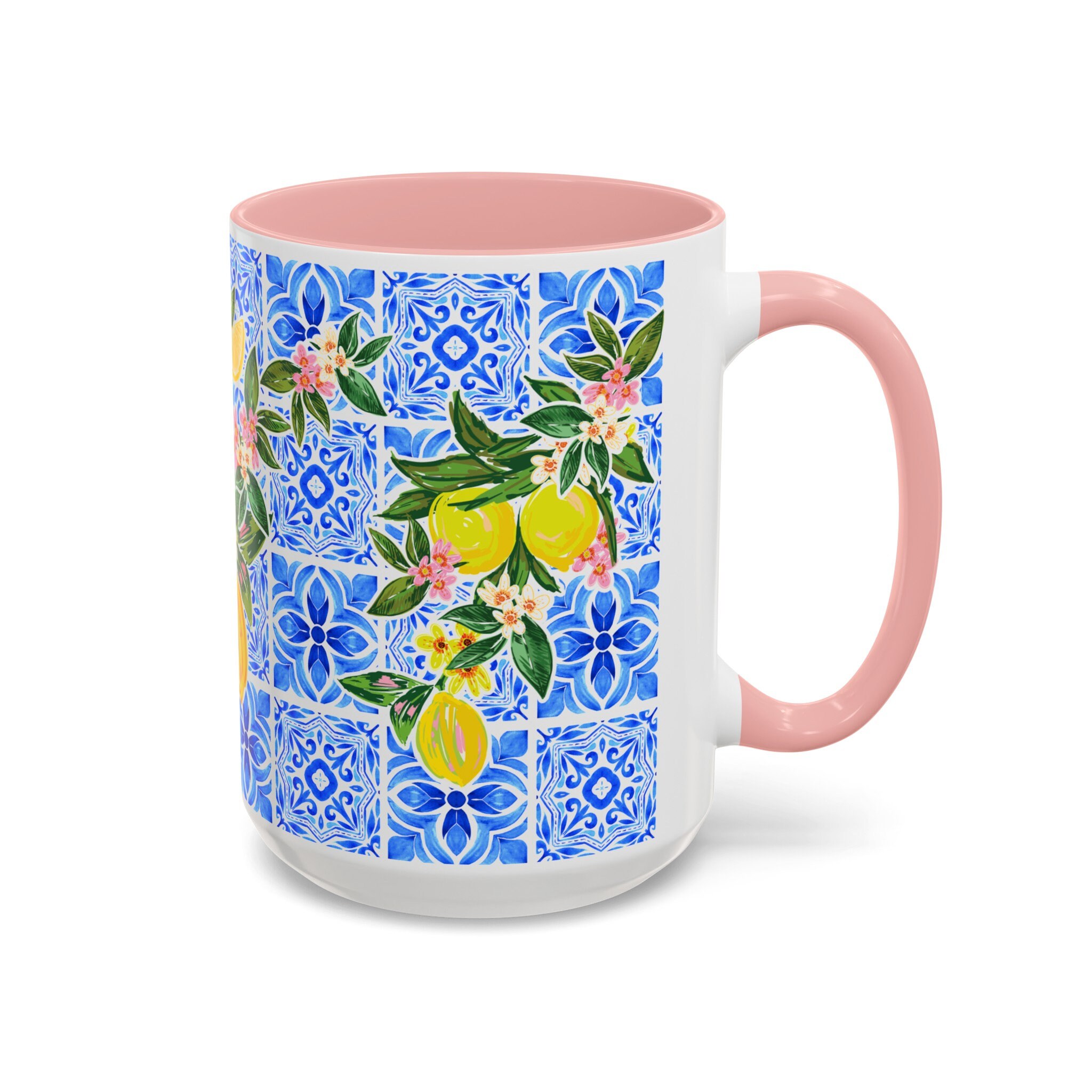 Italian Lemon Tile Mug Lemon Coffee Mug Ceramic Tile Coffee Mug Amalfi ...