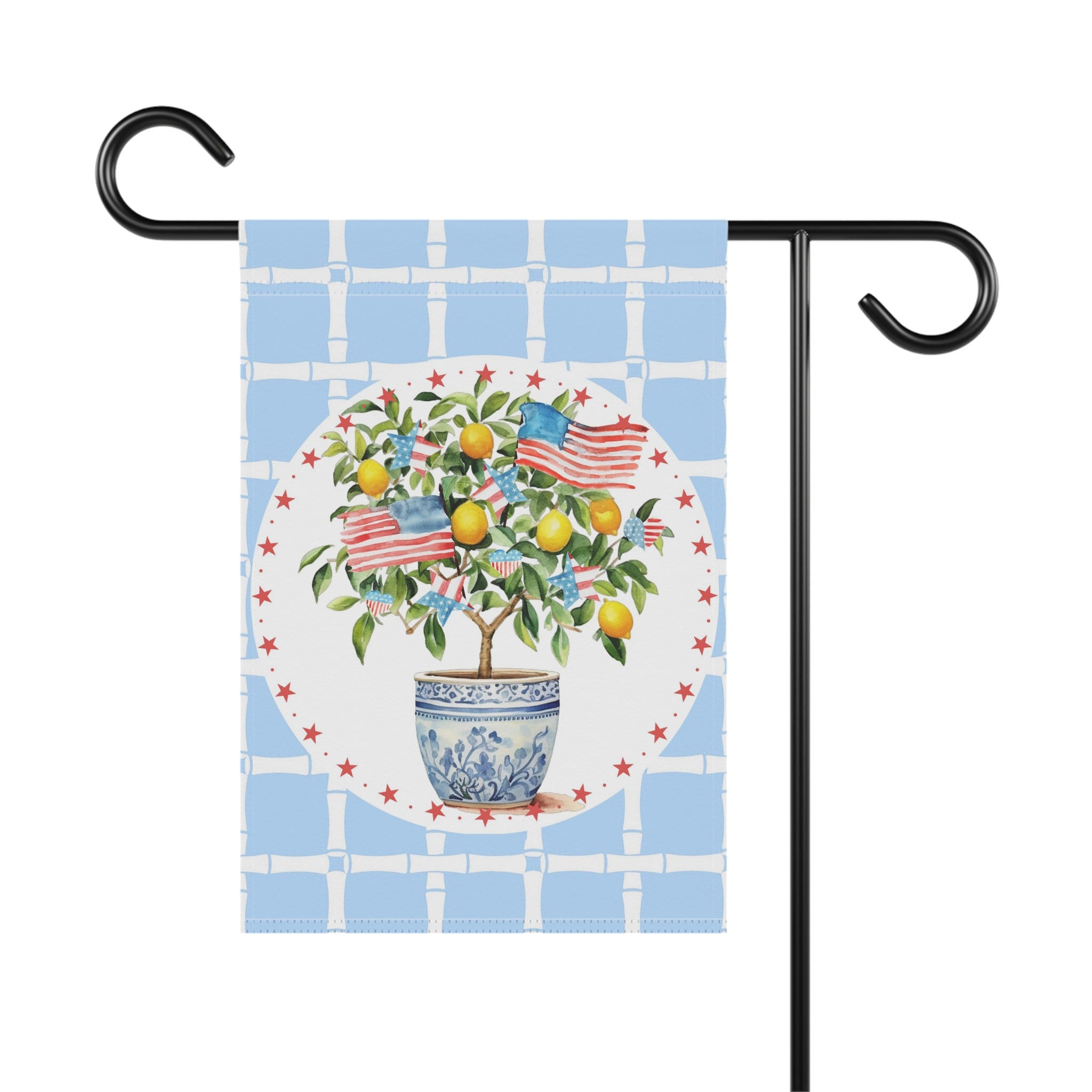 American Flag Red White Blue Garden Flag Gift Lemon Tree Independence ...