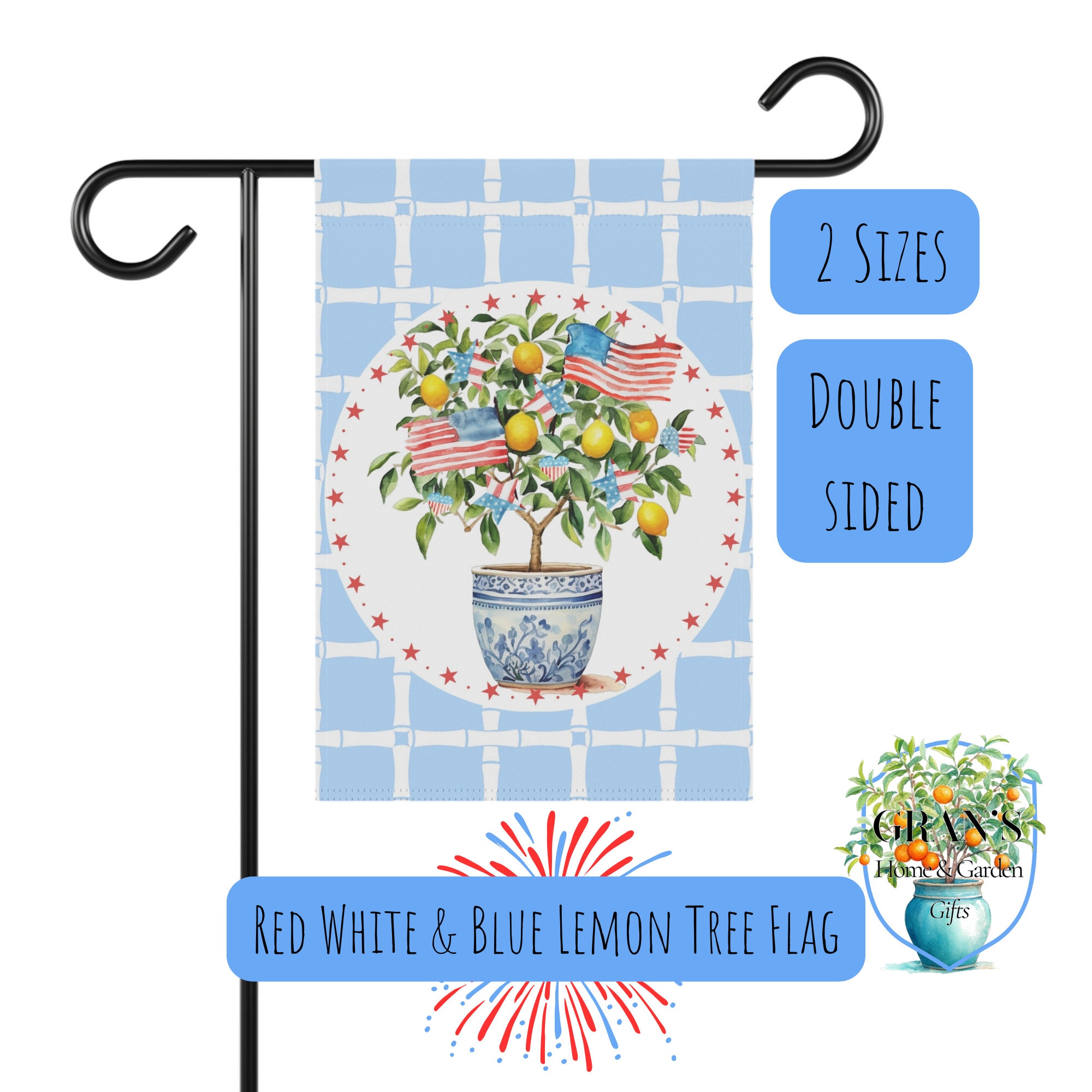 American Flag, Red White Blue Garden Flag, Lemon Tree Independence Day ...