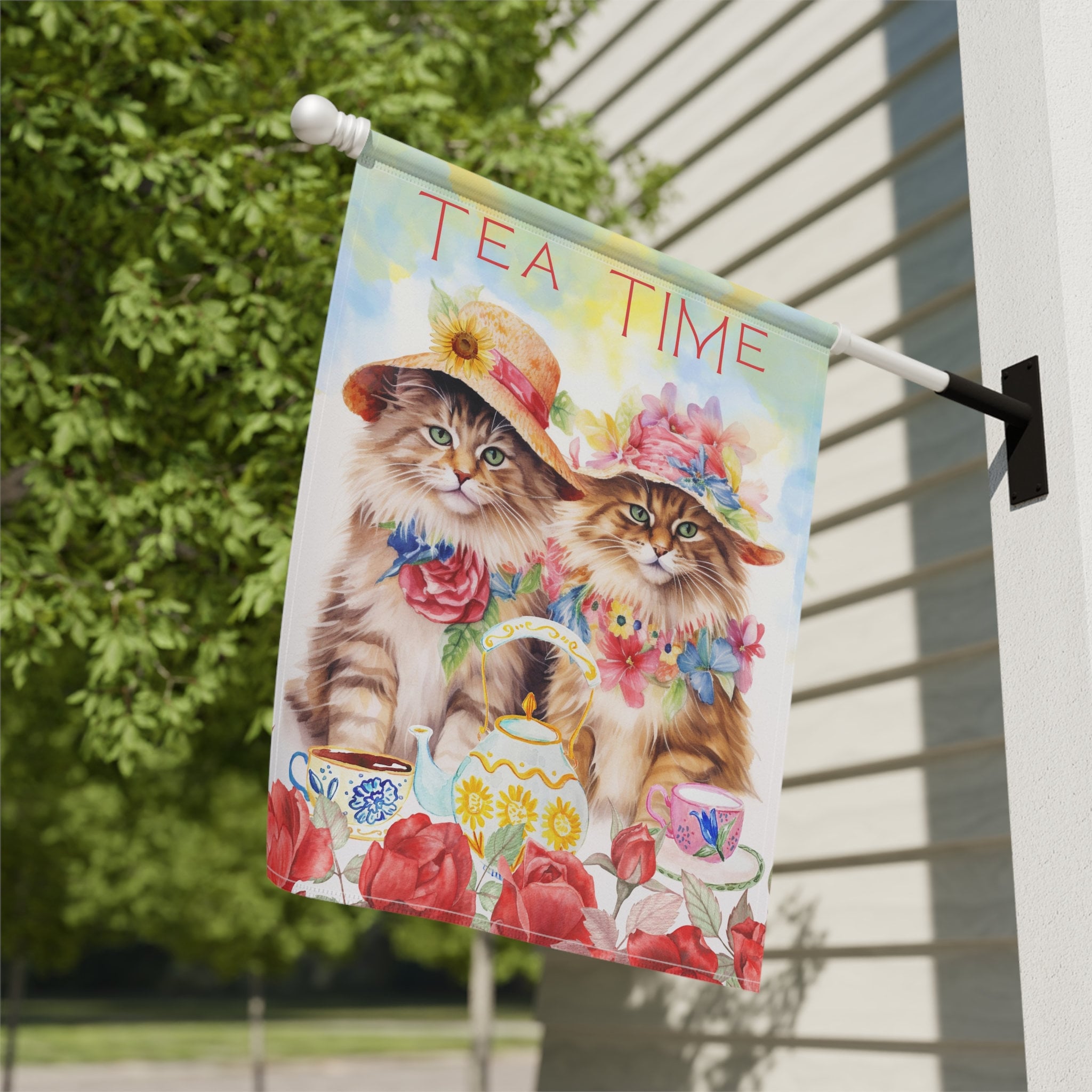 Funny Cat Flags, Funny Animal Garden Flags, Summer Cat Porch ...