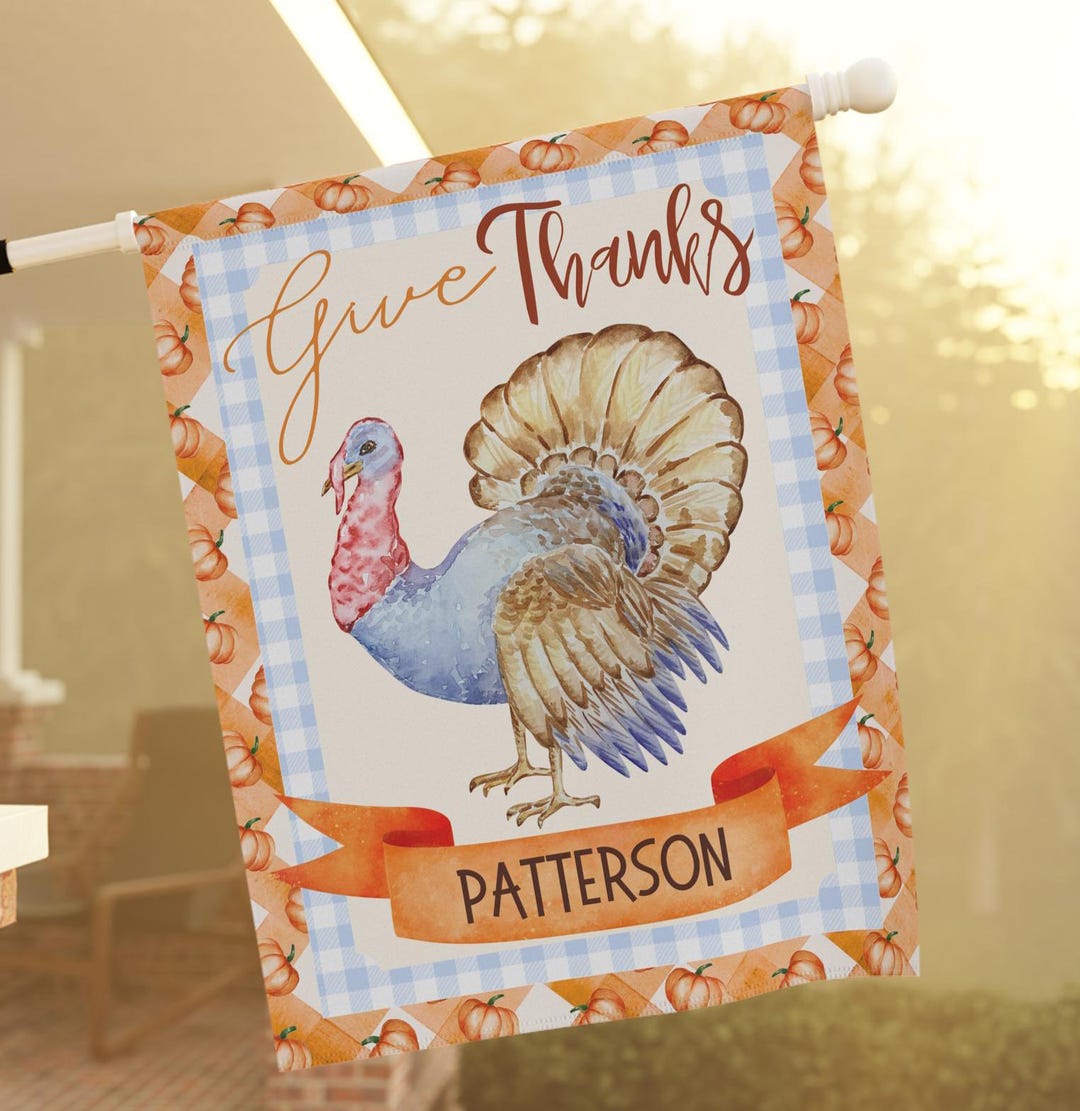 Thanksgiving Flag | Personalized/customized | Thanksgiving House Flag ...