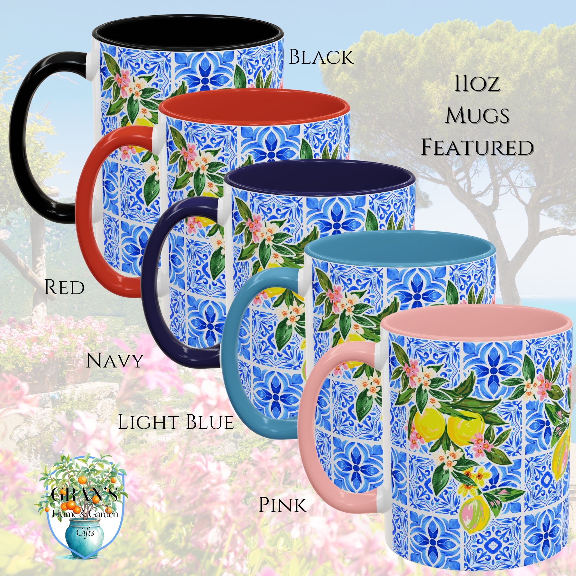 Italian Lemon Tile Mug Lemon Coffee Mug Ceramic Tile Coffee Mug Amalfi ...