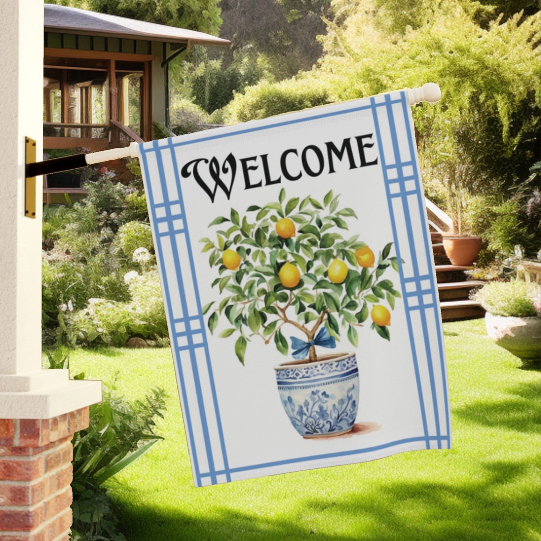 Southern Welcome Flag Seasonal Outdoor Decor Lemon Tree Greetings ...