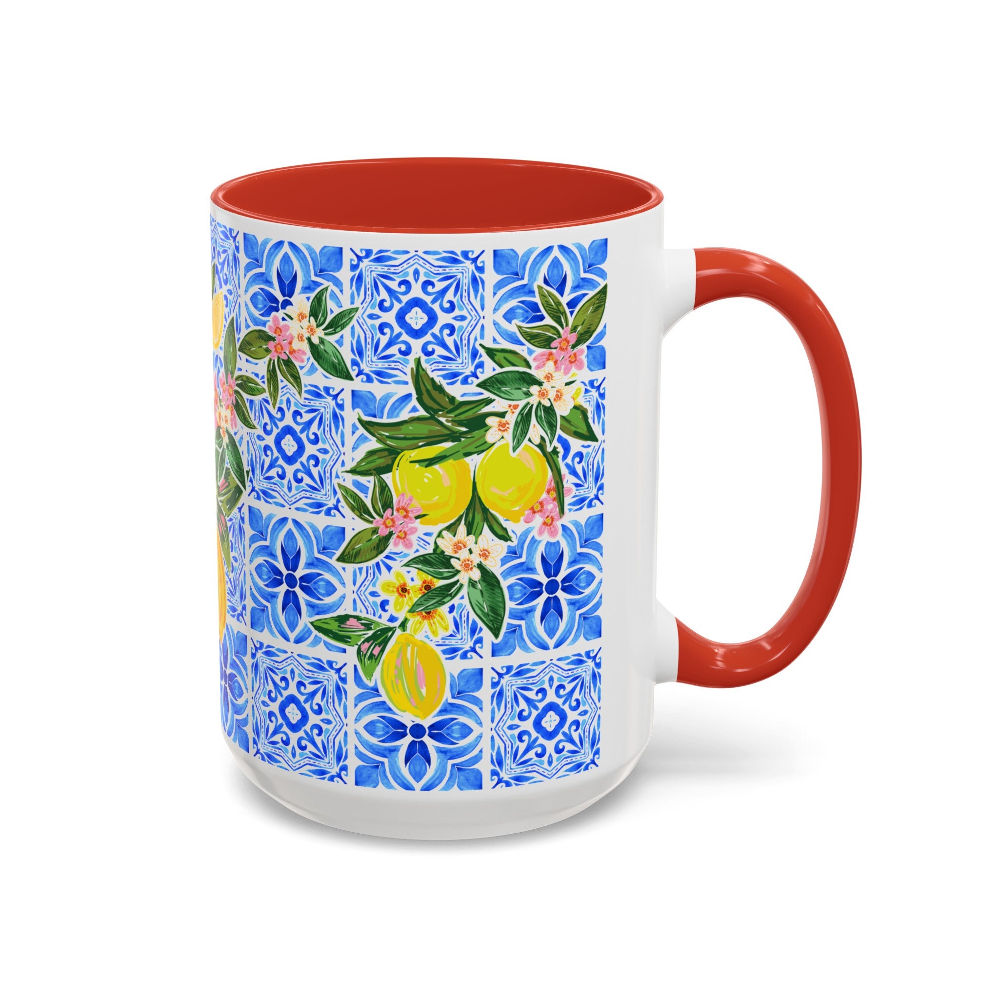 Italian Lemon Tile Mug Lemon Coffee Mug Ceramic Tile Coffee Mug Amalfi ...