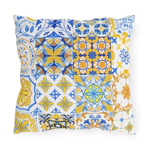 Italian Tile Outdoor Throw Pillows Mediterranean Tile Throw Pillows ...