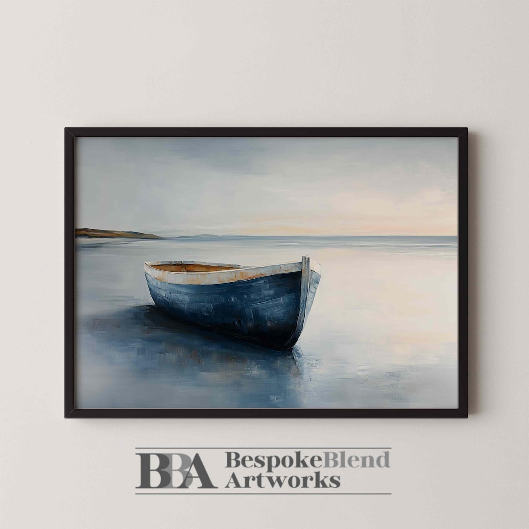 Nautical Wall Art Printable – Vintage Rowboat Painting Download for ...