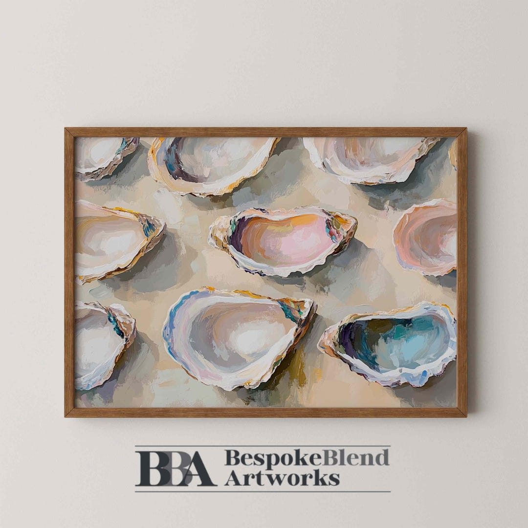 Seashell Cluster Wall Art Printable – Digital Coastal Painting Download ...
