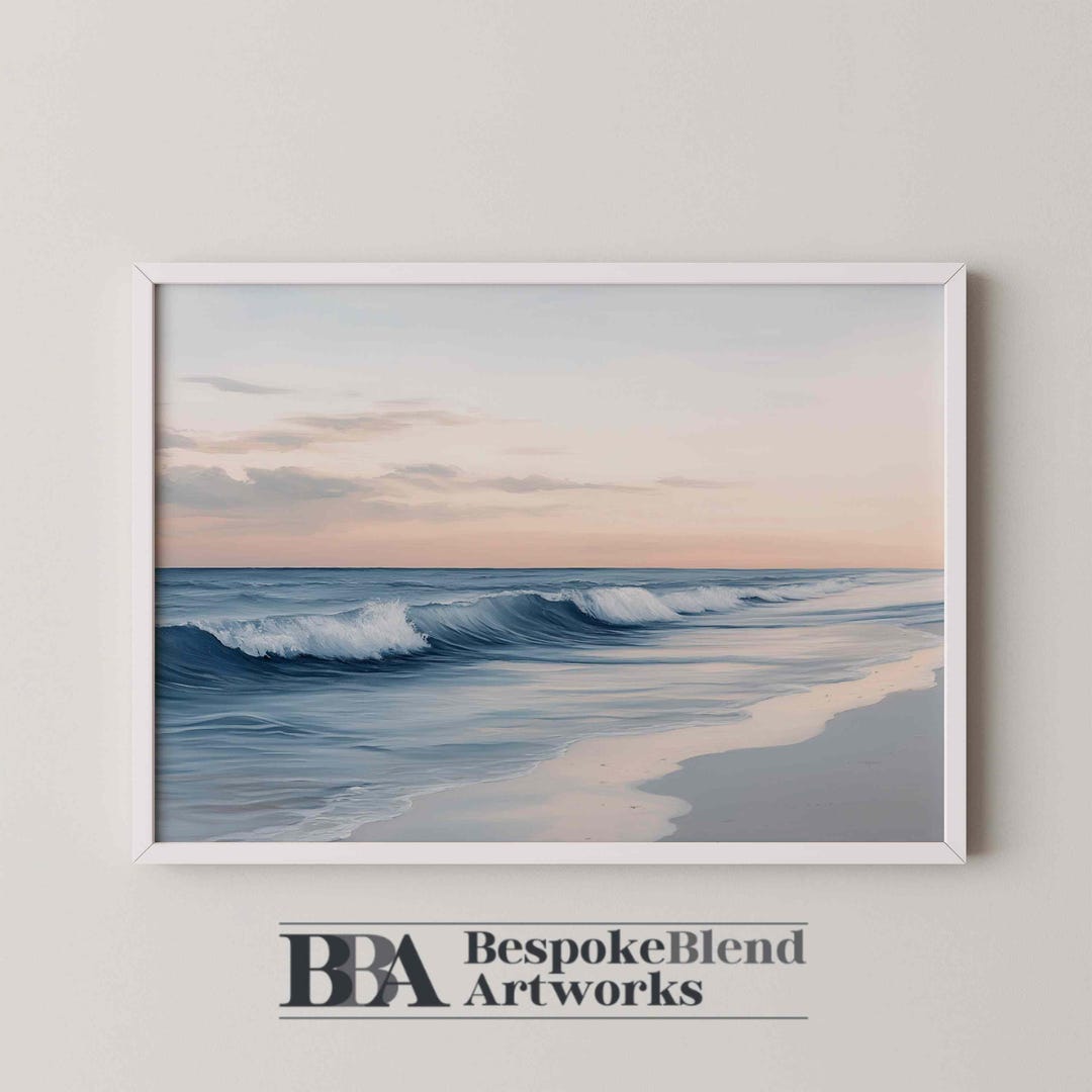 Ocean Serenity Print Beach Scene Minimalist Ocean Artwork Digital ...