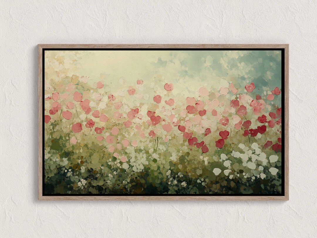 Floral Spring Printable Wall Art, Wildflower Landscape Print, Abstract ...