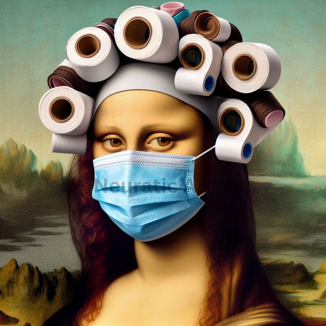 Mona Lisa Holding Toilet Paper/ Mona Lisa Altered Art/ Artful Art Gift ...