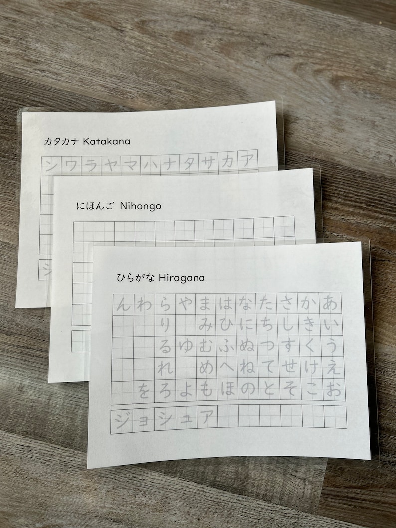 Reuse Laminated Japanese Writing Sheet- Hiragana, Katakana ...