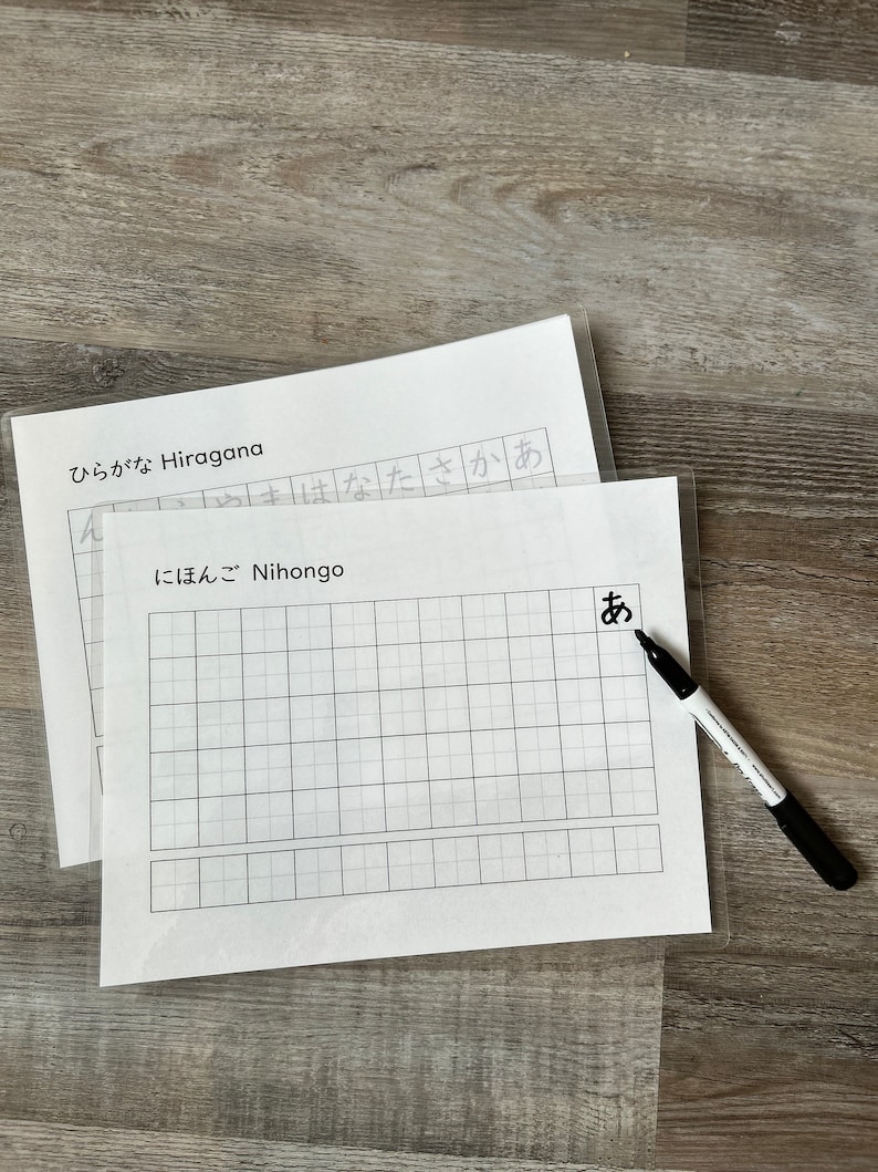Reuse Laminated Japanese Writing Sheet- Hiragana, Katakana ...
