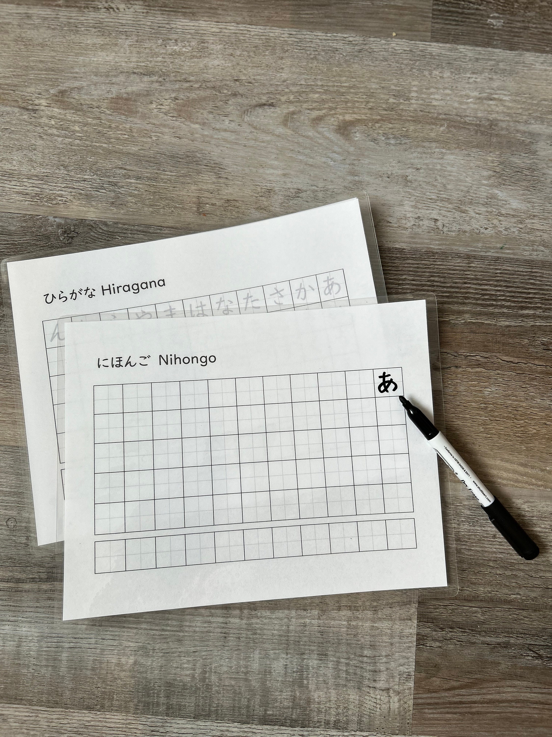 Reuse Laminated Japanese Writing Sheet- Hiragana, Katakana ...